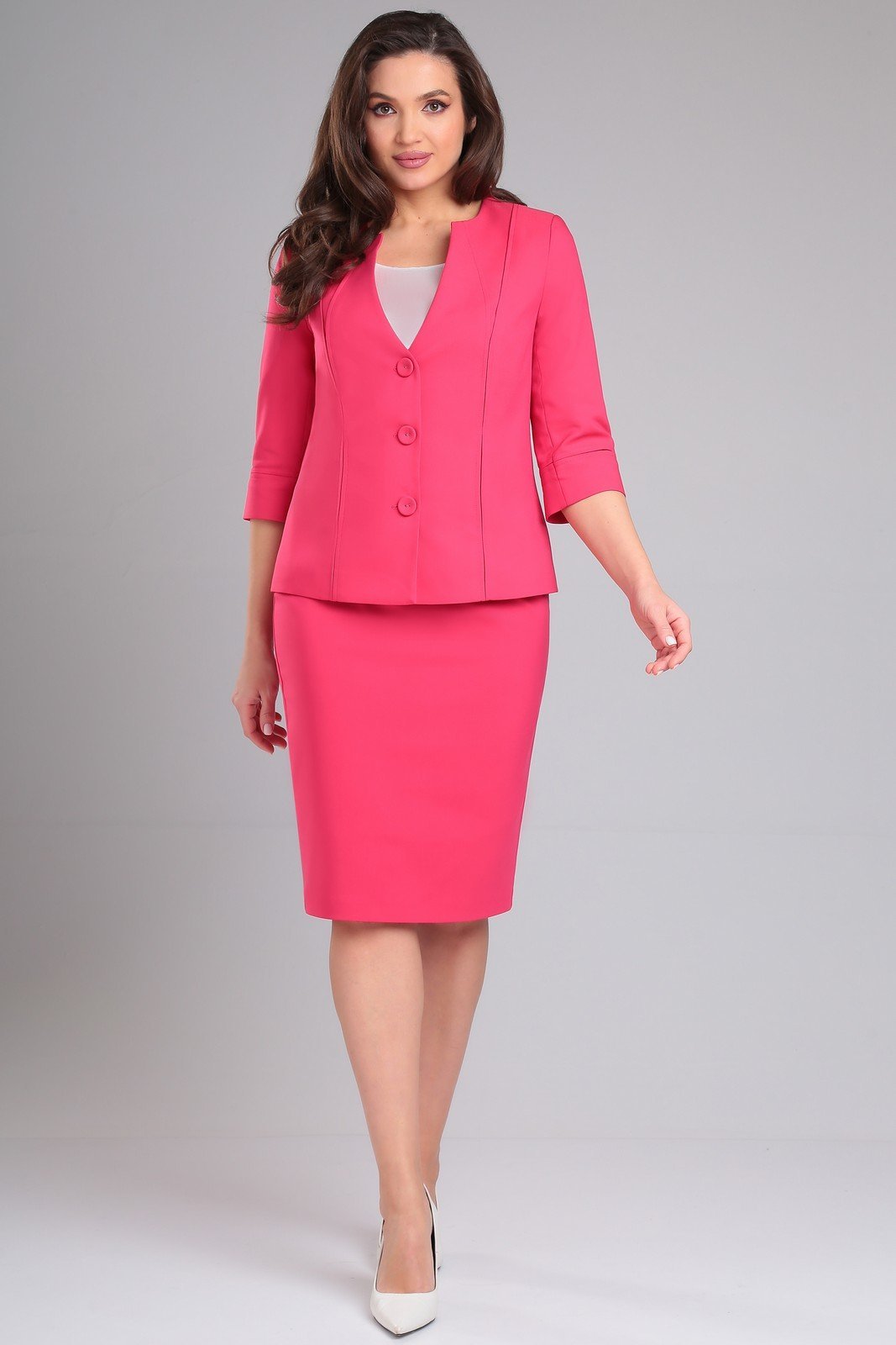 Костюм с юбкой 31318 малиновый LeNata купить в интернет магазине | в наличии